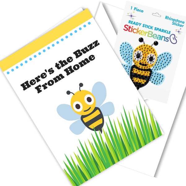 Buzzy Bee Greeting Card & Sticker | Ready! Stick! Sparkle ...